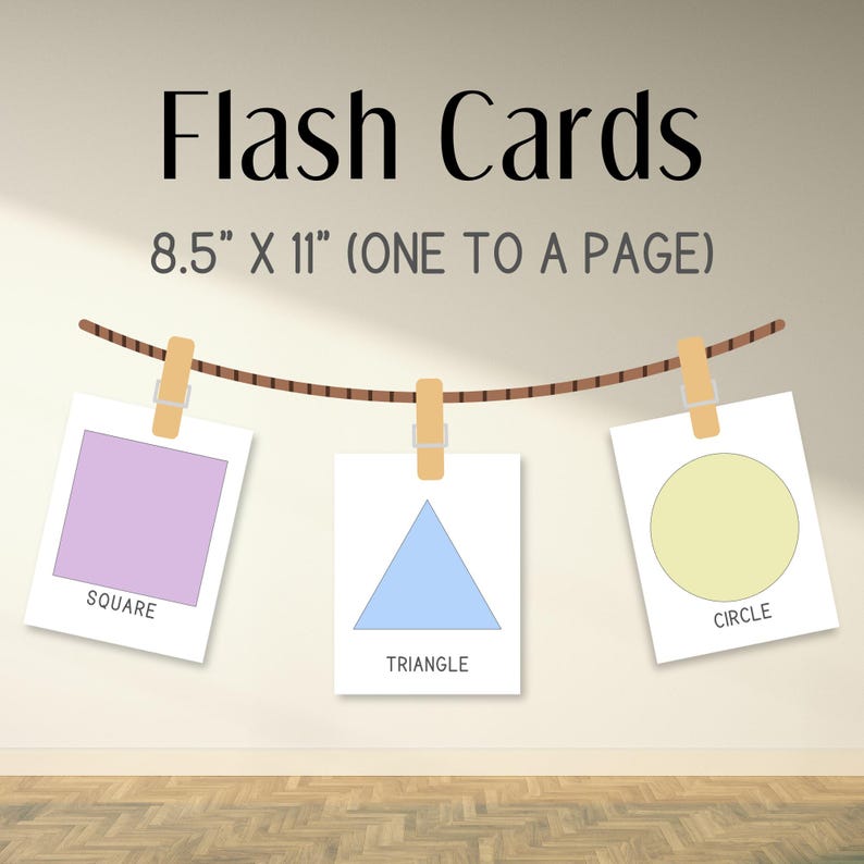 Montessori Shapes Flash Cards | 8.5x11 or 3.5x4.5 Sizes | Digital 300 ...