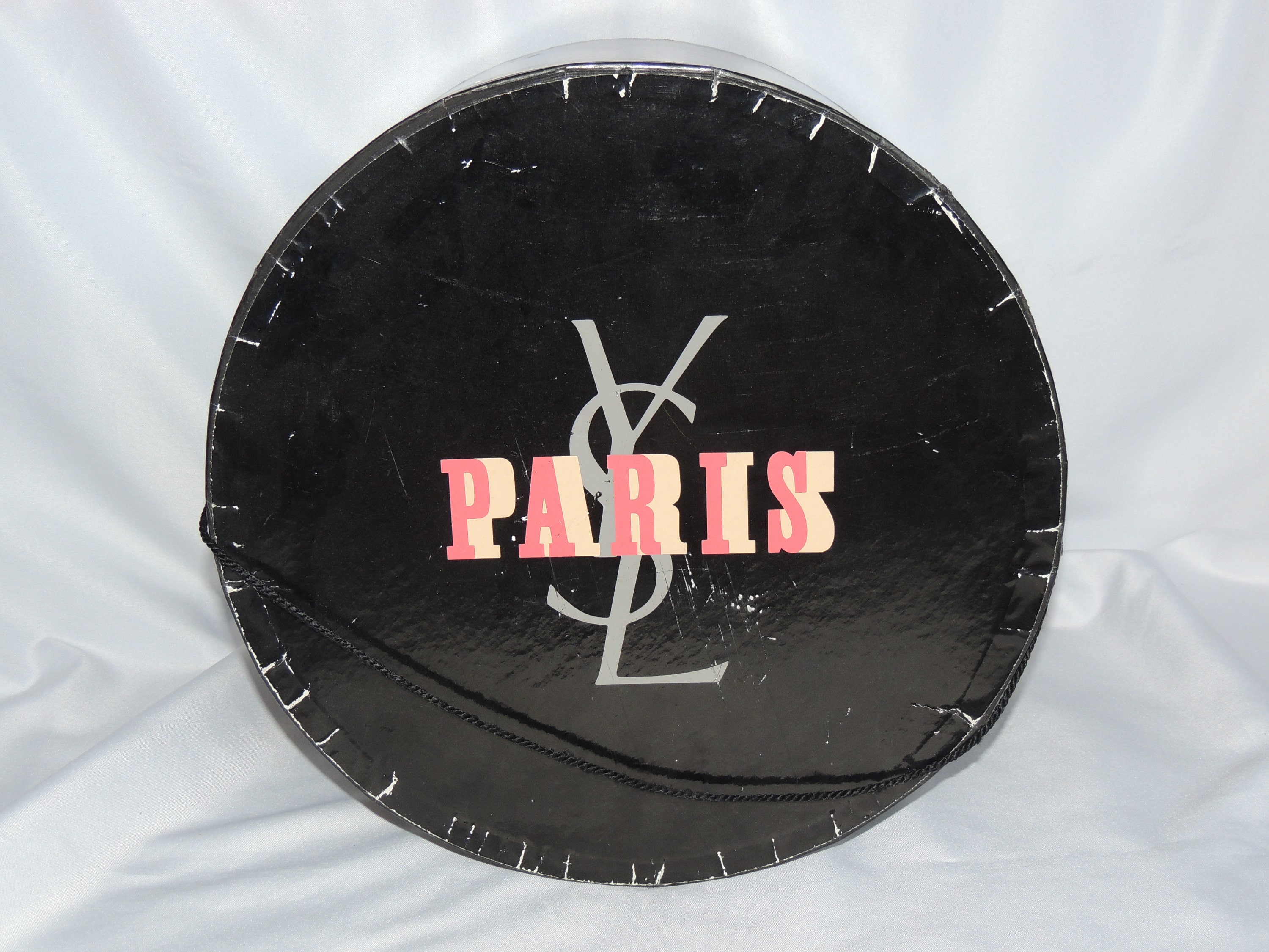 Rare!!! Vintage Yves St. Laurent YSL Large Black Designer Hat Box With ...
