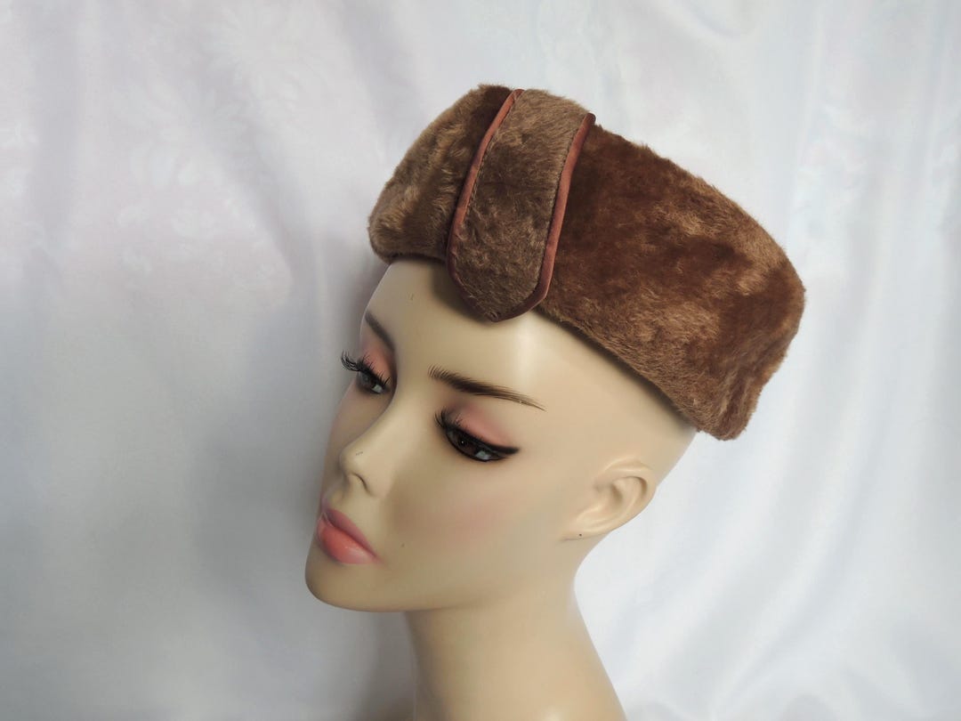 Vintage Italian Pillbox/toque Style Light Brown Felted Fur Dress Hat ...