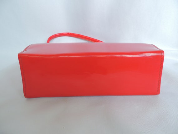 Vintage Candy Apple Red Patent Leather Handbag Red Pu… - Gem