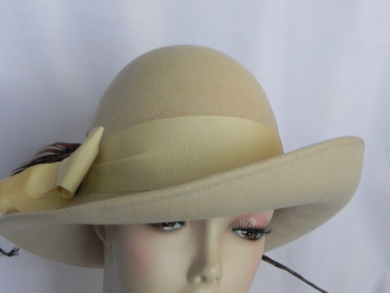 Beige Frank Olive Frank's Girl Vintage Hat Wool Felt … - Gem