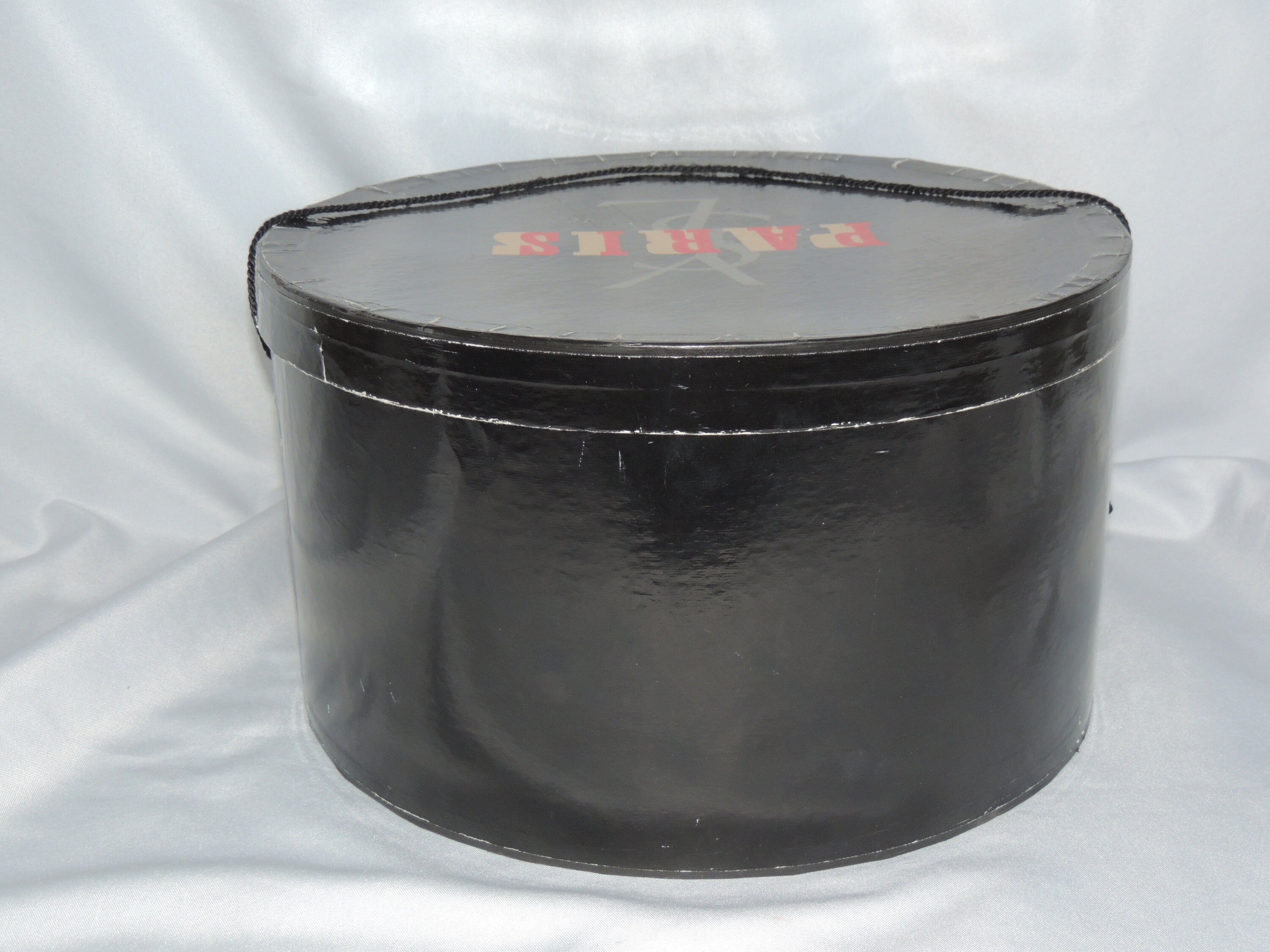 Rare Vintage Yves St. Laurent YSL Large Black Hat Box Designer Hat Box With Nylon Cord Handle 1 ...