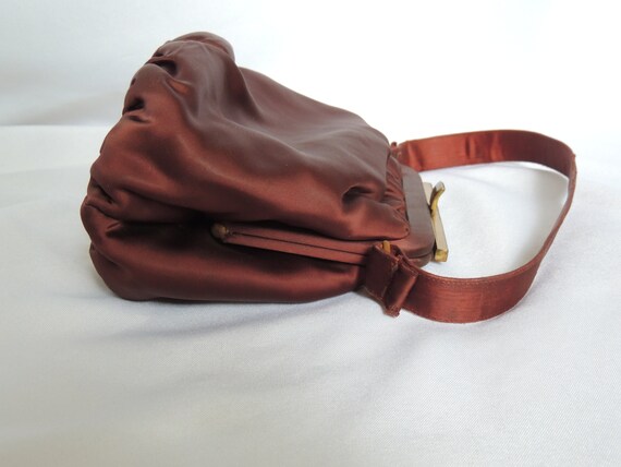 Vintage 1930's Antique Burgundy Red Silk Purse Evenin… - Gem