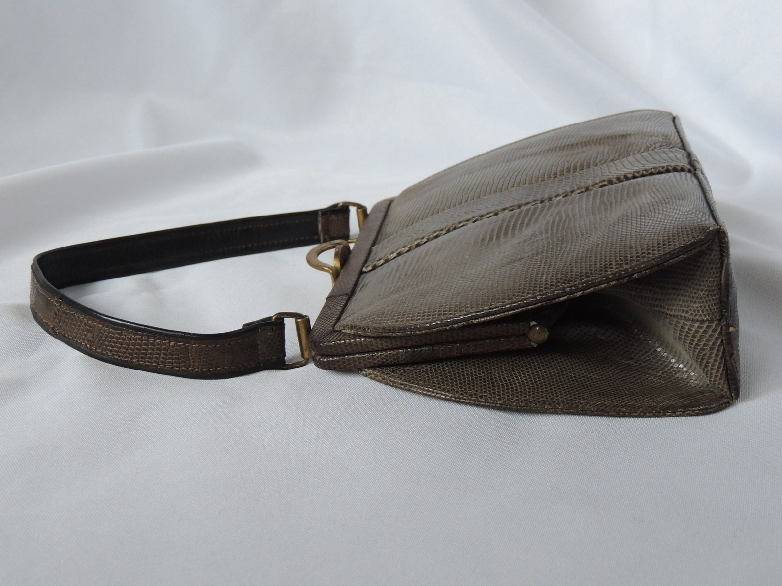 Vintage Olive Green Authentic Reptile Lizard Handbag Purse - Etsy