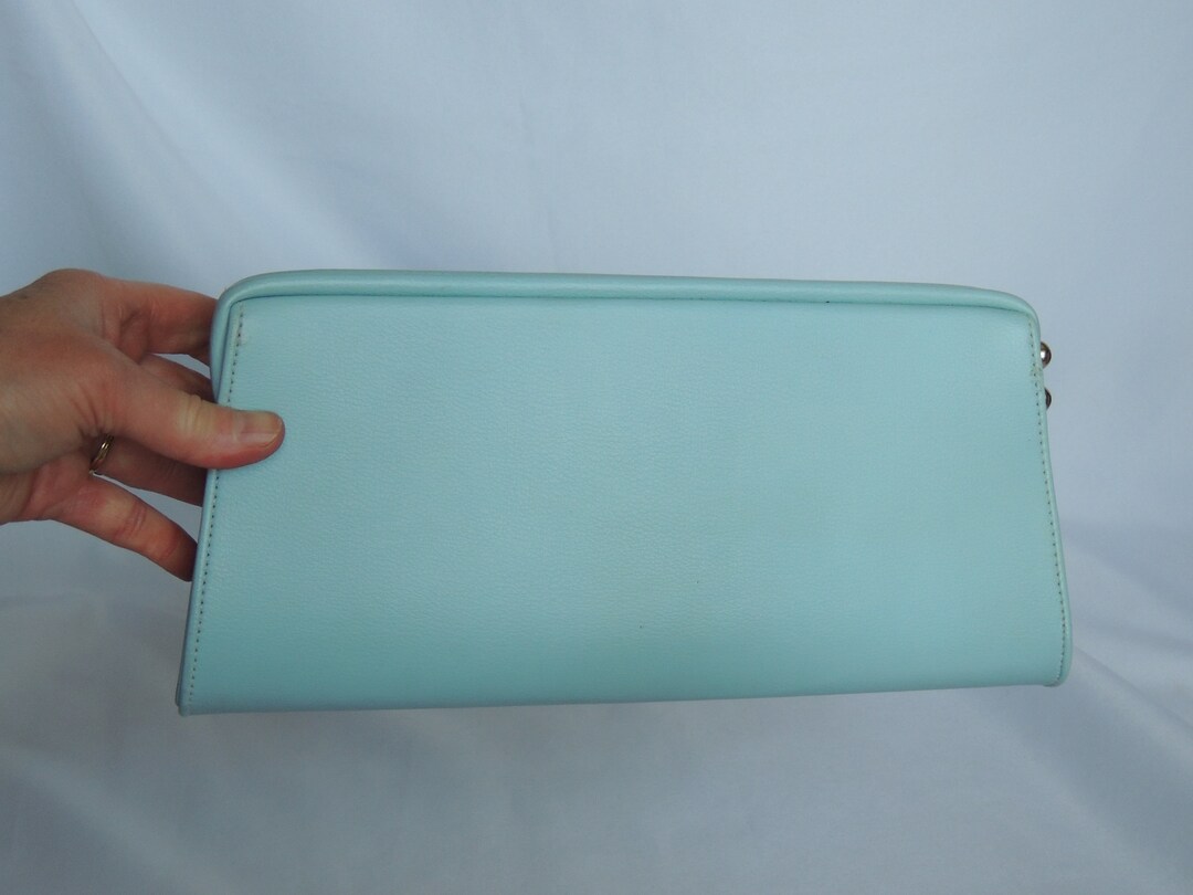 Vintage Light Blue Baby Blue Vinyl Clutch Purse Handbag Evening Bag - Etsy