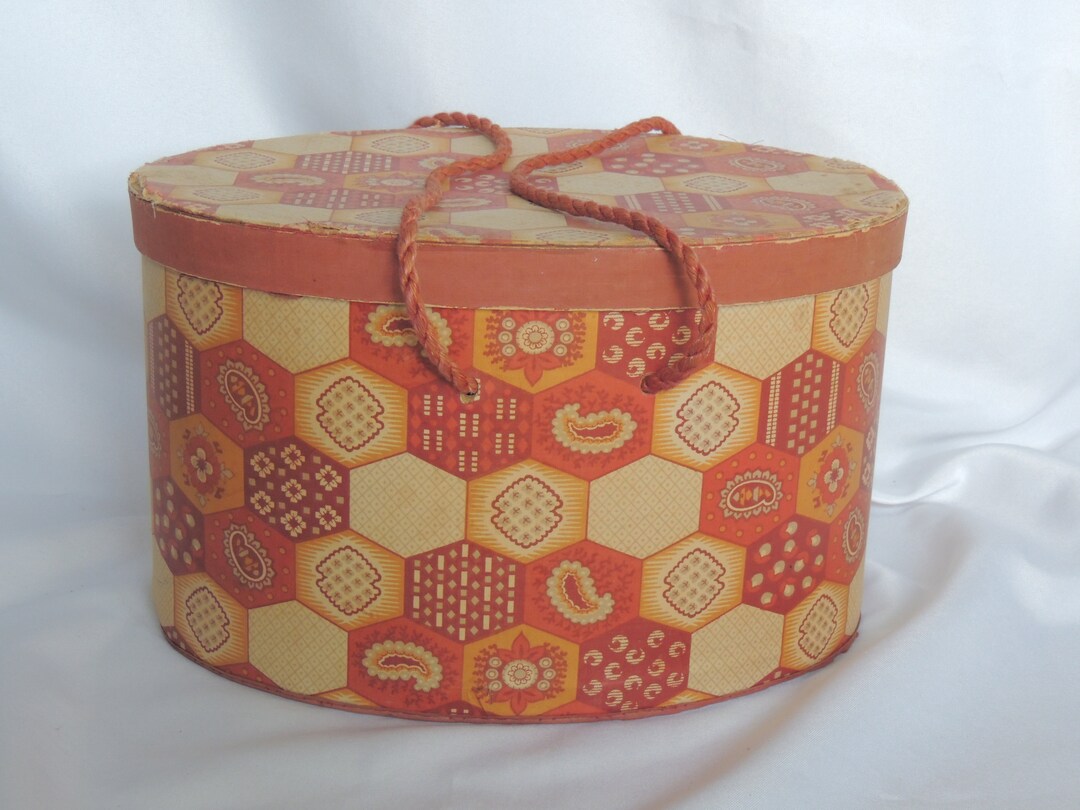 Vintage Red and Gold Fabric Covered Sewing Box, Sewing Supply Box ...