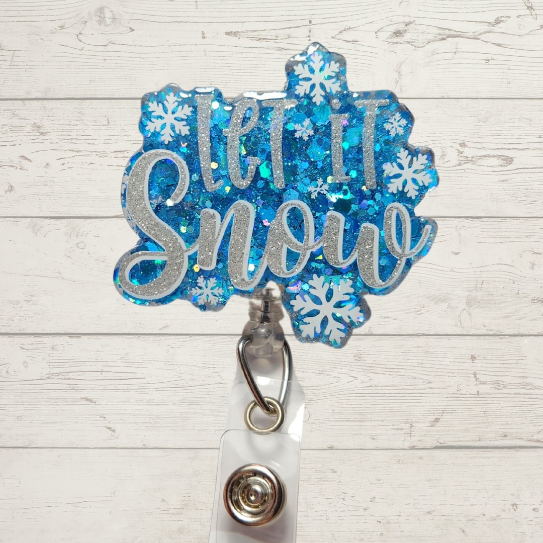Let It Snow Badge Reel Badge Holder - Etsy