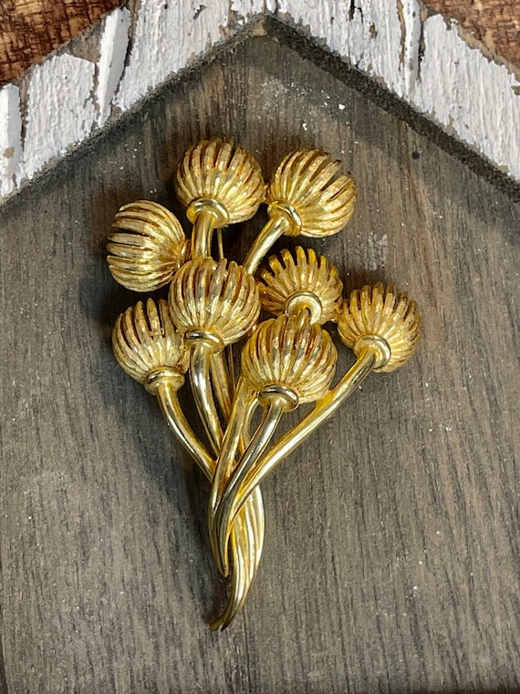 Vintage cluster flower brooch - Gem