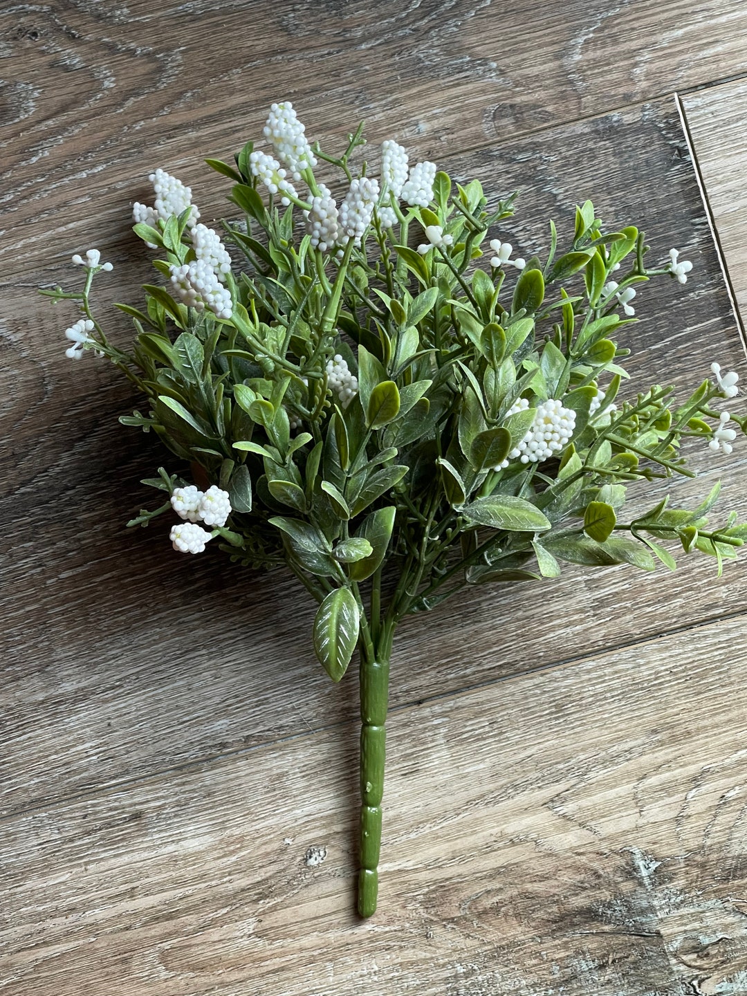 White Pebble Green Leaf Bush, Wedding Decor, Home Decor, Faux Florals ...