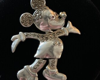 Judith Jack Disney Mickey & Co Sterling Silver Enamel Marcasite Mickey ...
