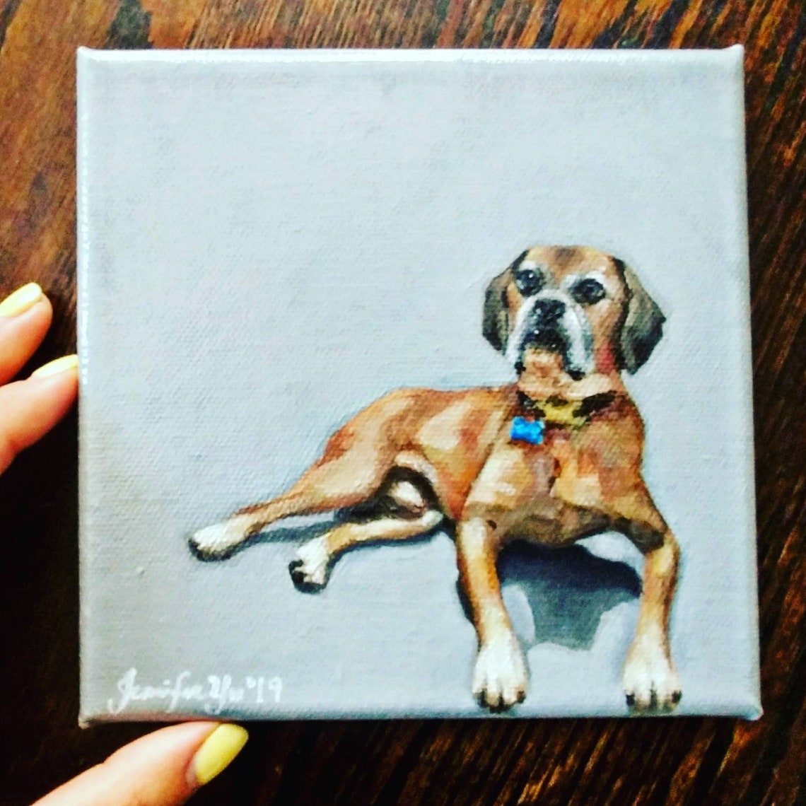 Original Custom Pet Portraits in Acrylic Paint on Premium Gallery ...