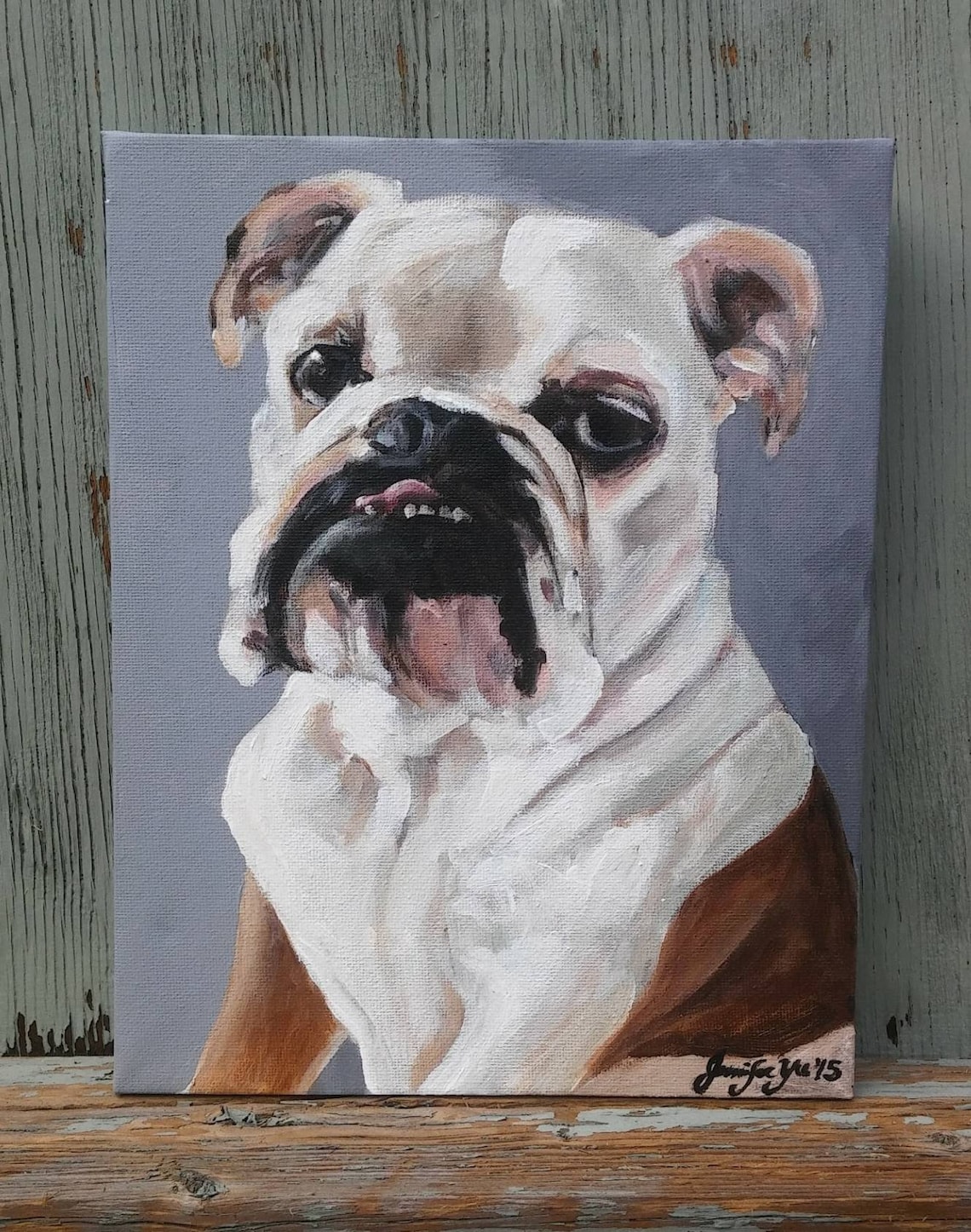 Original Custom Pet Portraits in Acrylic Paint on Premium Gallery ...
