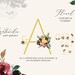 Flower Letters Watercolor Floral Alphabet Clipart Gold Alphabet Clipart ...