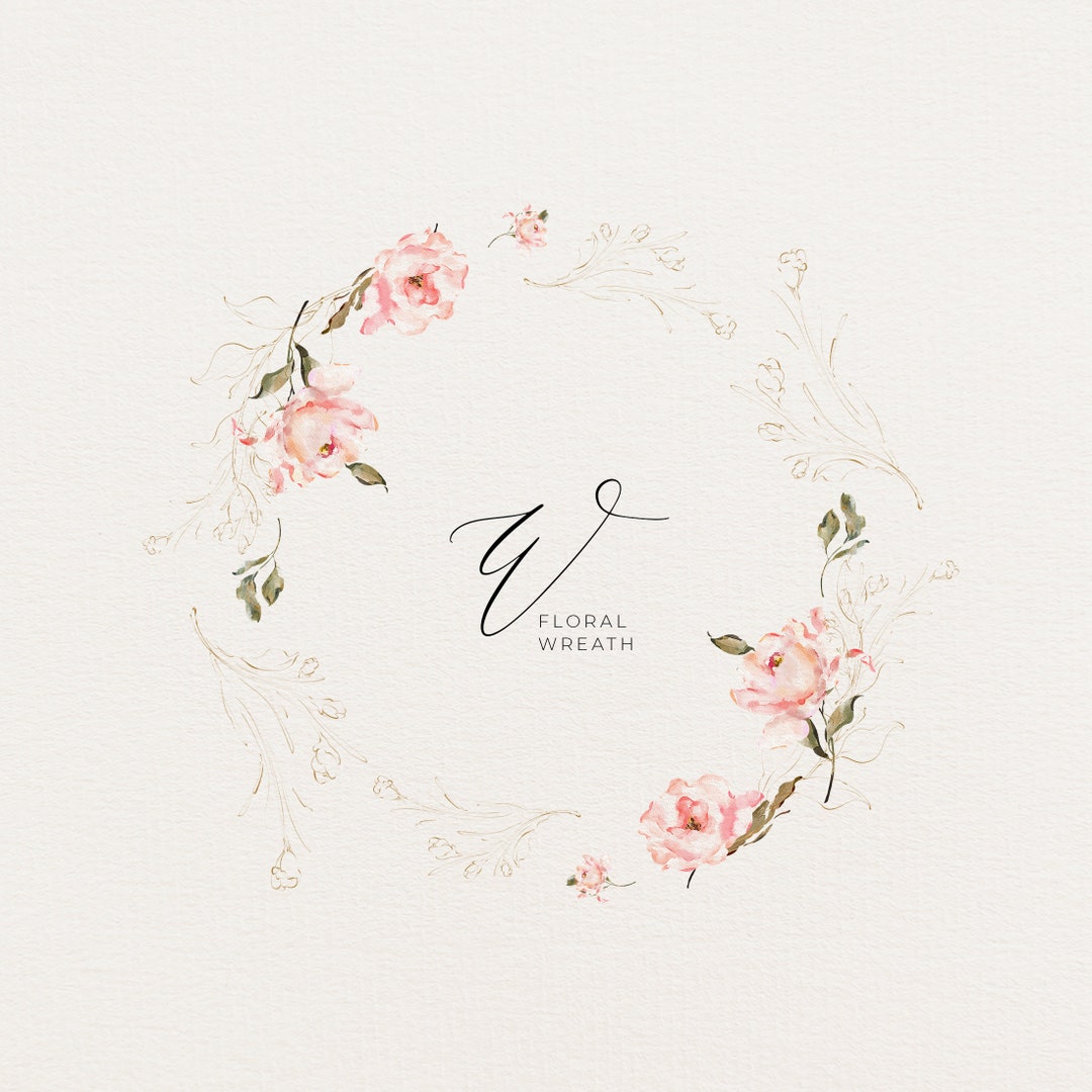 Watercolor Floral Clipart Floral Wreath Border Watercolor Flower ...
