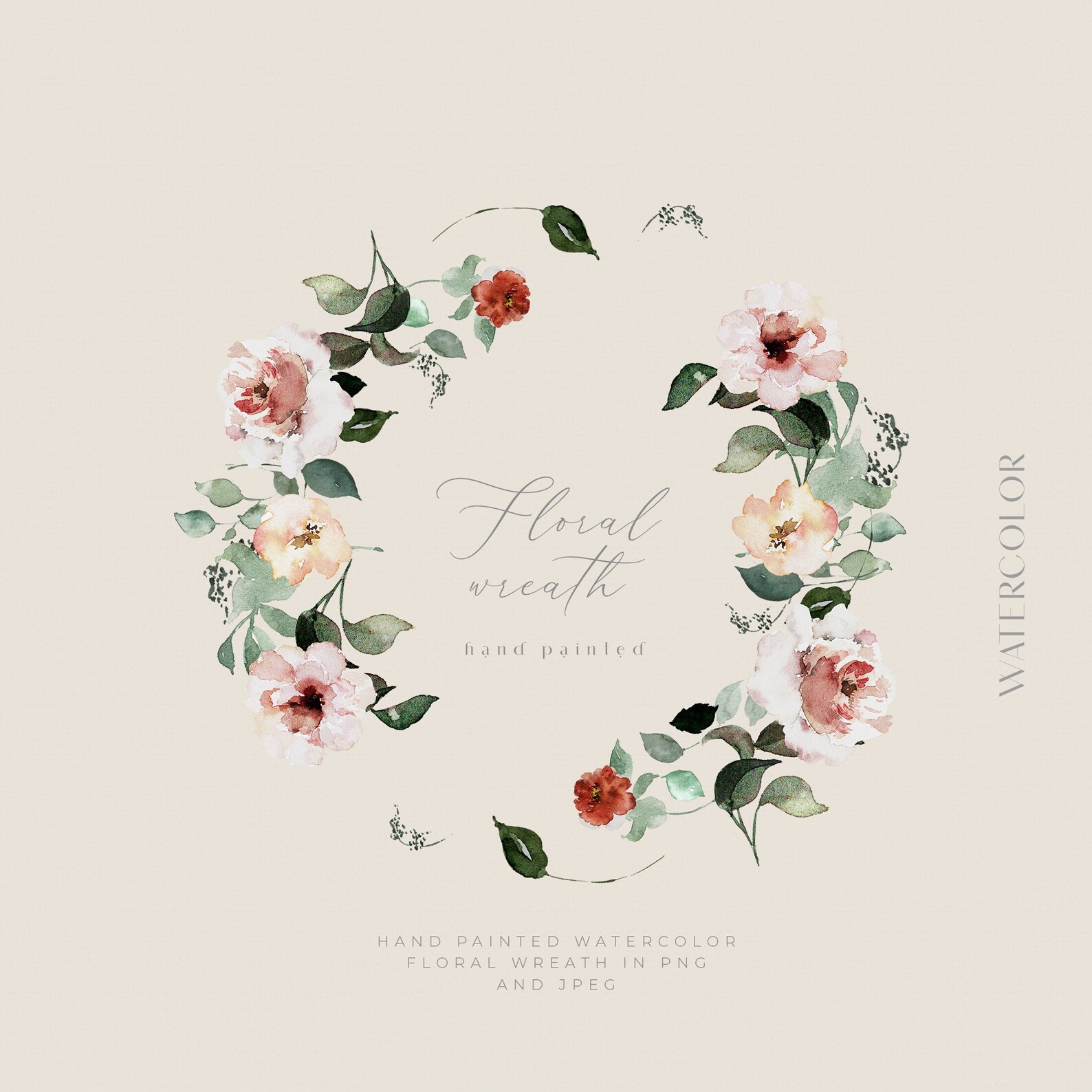 Floral Wreath Watercolor Flower Clipart Watercolor Wreath - Etsy