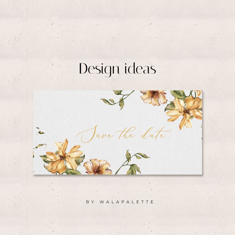 Watercolor Yellow Flowers Clipart Floral Clipart Wedding - Etsy
