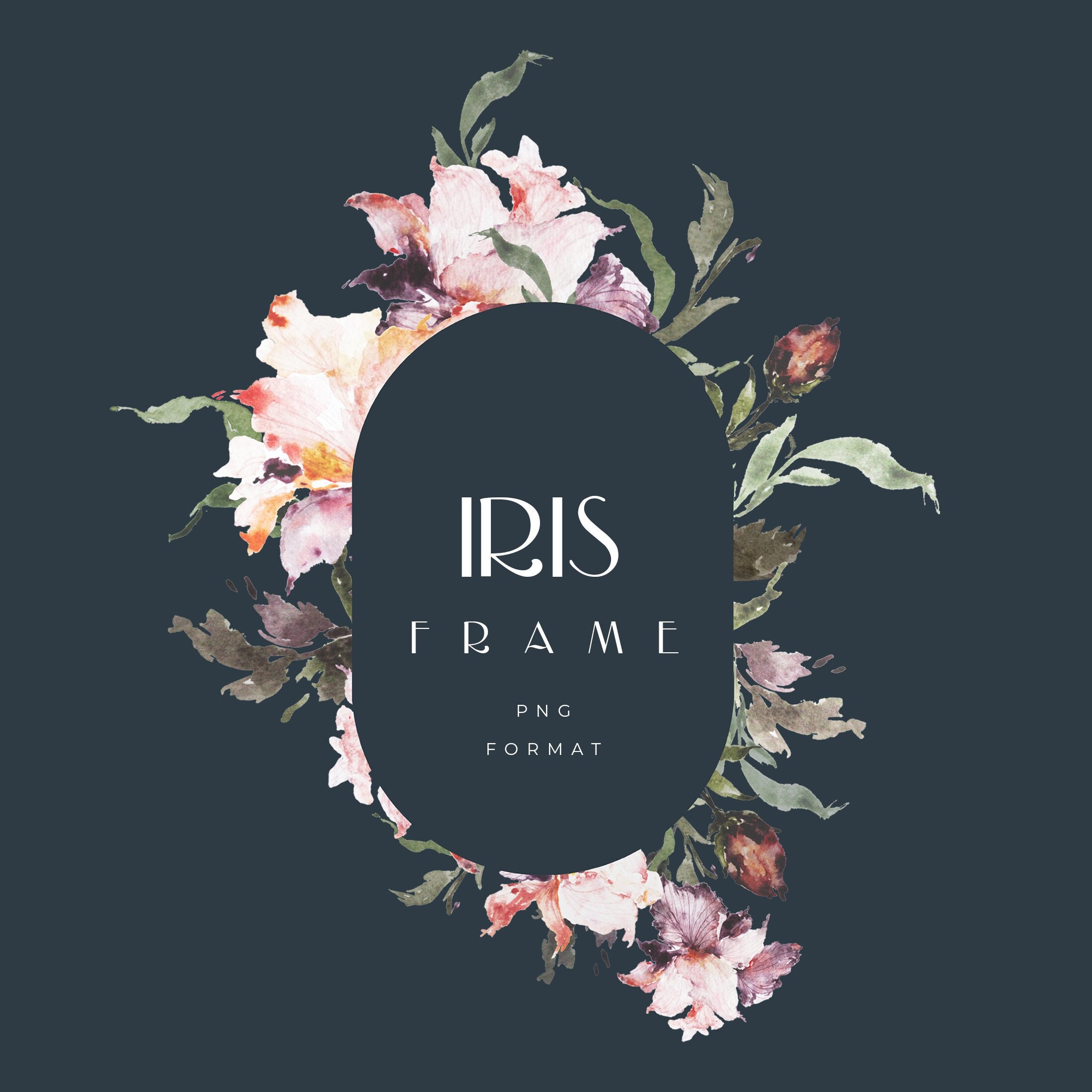 Floral Frame Clipart Flower Frame PNG Digital Frames - Etsy