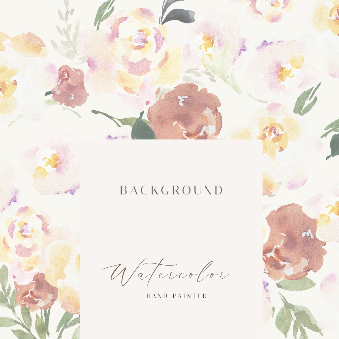 Watercolor Floral Digital Background Floral Digital Paper | Etsy