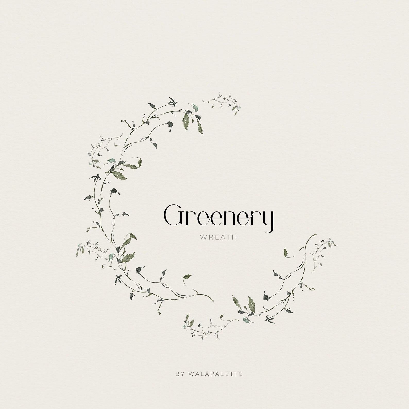 Watercolor Greenery Wreath Clipart Botanical Clipart Watercolor Wreath ...