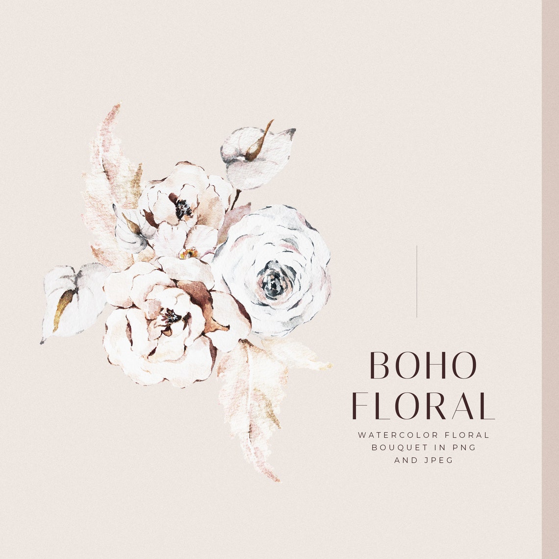 Watercolor Boho Bouquet Clipart Floral Bouquet PNG Tropical | Etsy