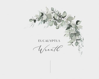Eucalyptus Wreath Greenery Frame Foliage Leaves Clipart - Etsy