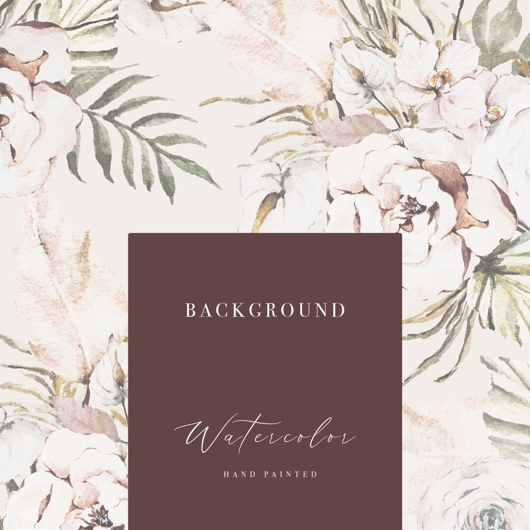 Watercolor Floral Digital Paper Boho Watercolor Background Website ...