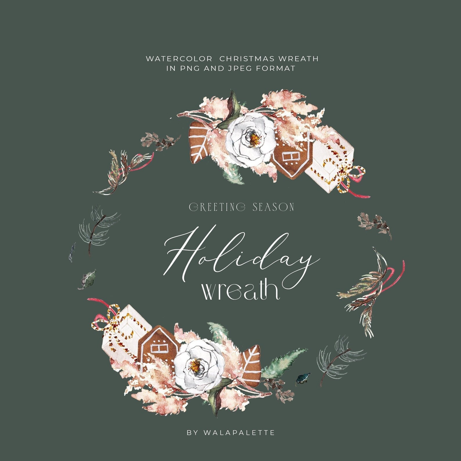 Holiday Clipart Watercolor Christmas Borders Watercolor - Etsy