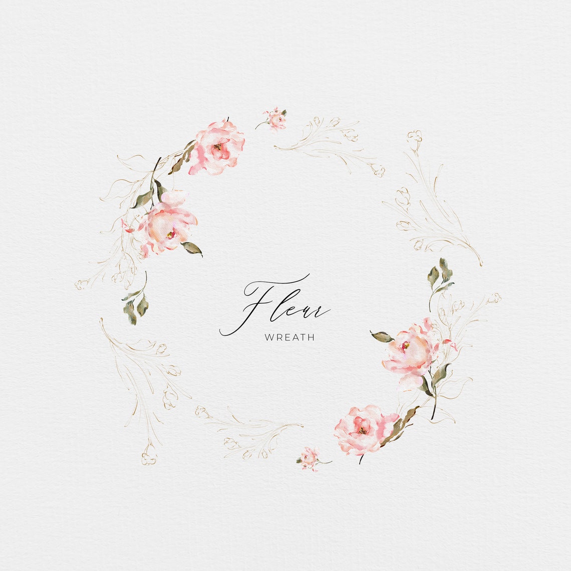 Watercolor Floral Clipart Floral Wreath Border Watercolor Flower ...