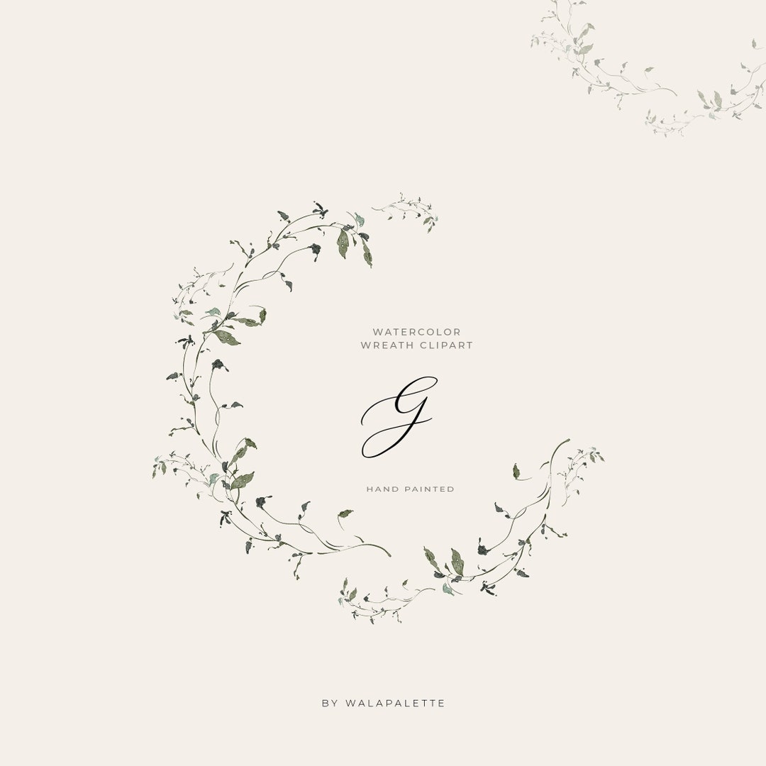 Watercolor Greenery Wreath Clipart Botanical Clipart Watercolor Wreath ...
