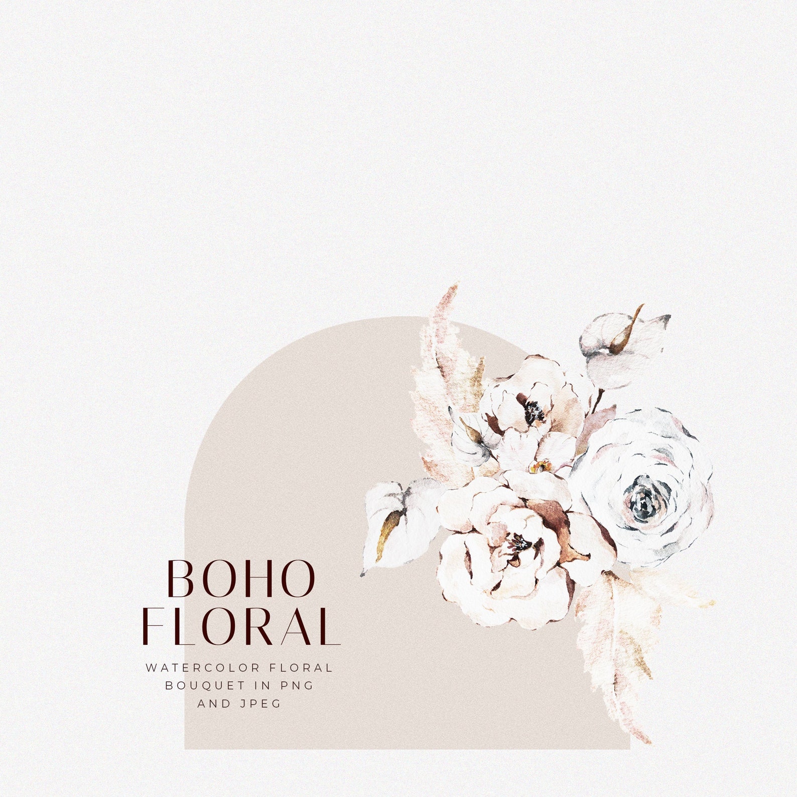 Watercolor Boho Bouquet Clipart Floral Bouquet PNG Tropical | Etsy