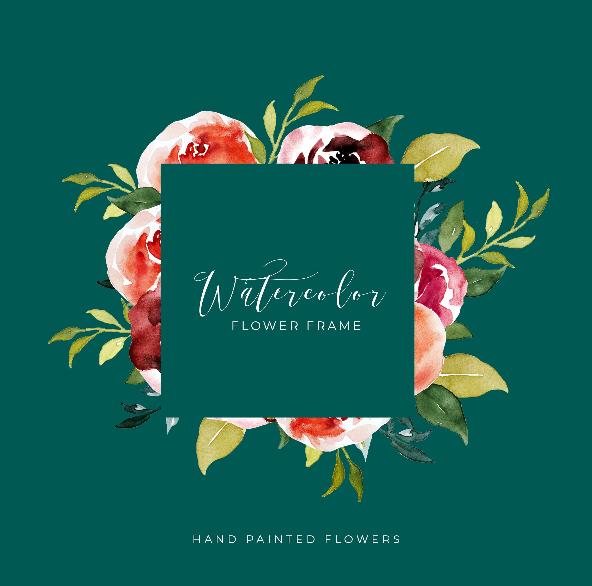 Floral Border Clipart Wedding Flower Frame Clip Art Boho - Etsy