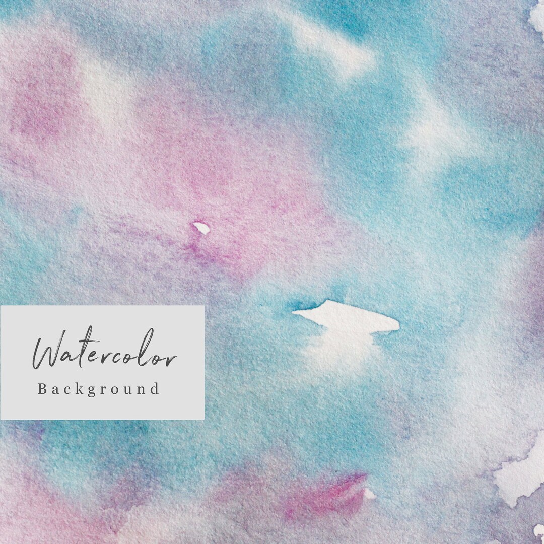 Digital Paper Hand Painted Watercolor Background Blue Purple Watercolor ...