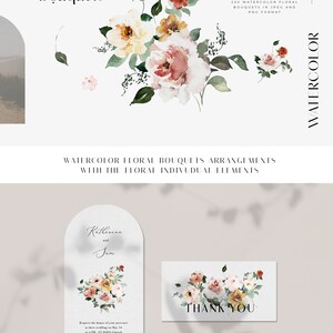 Watercolor Floral Clipart Flower Clip Art Watercolor Flower PNG Floral ...