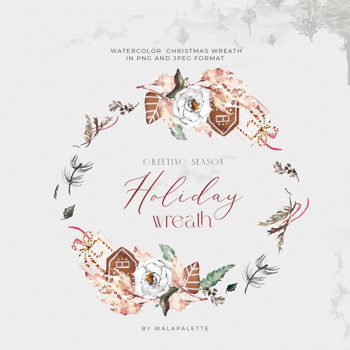 Holiday Clipart Watercolor Christmas Borders Watercolor - Etsy