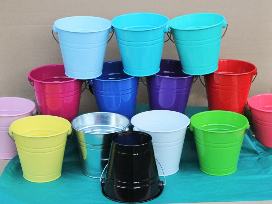 Medium Decorative Buckets With Single Handle, Pails for Party ...