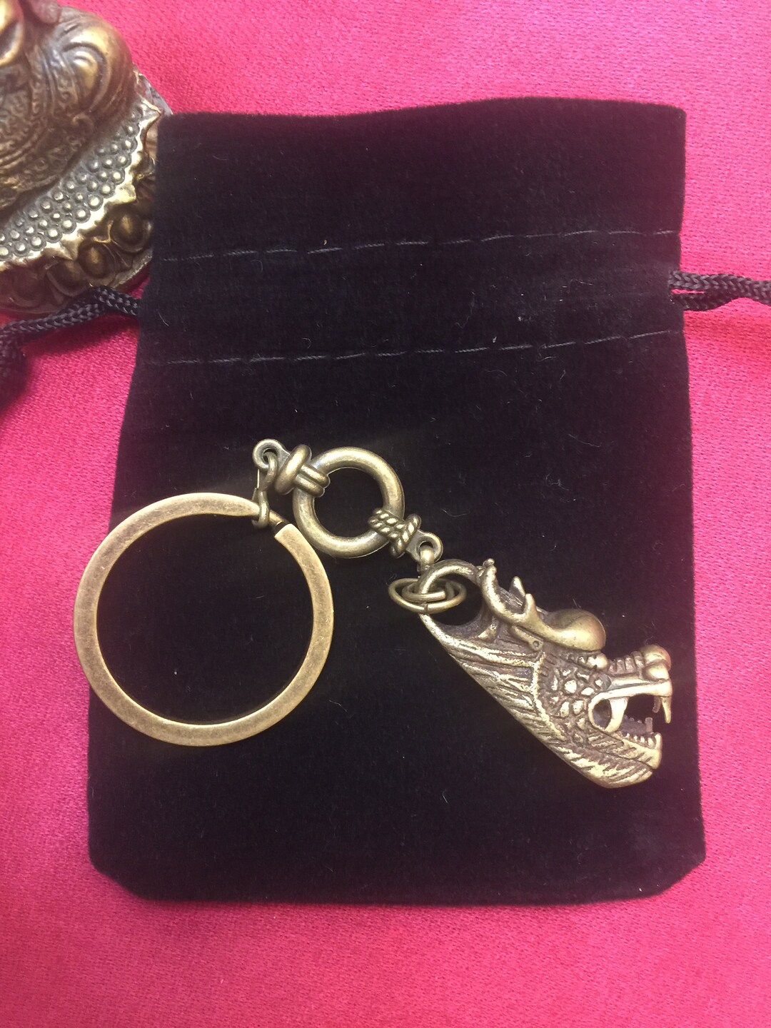 Cool Dragon Head Key Chain W/ Ring. Symbol of Power. Strength & Good ...