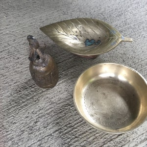 3 Small Vintage Brass Objects. 1 Little Old/Antique Rustic | Etsy