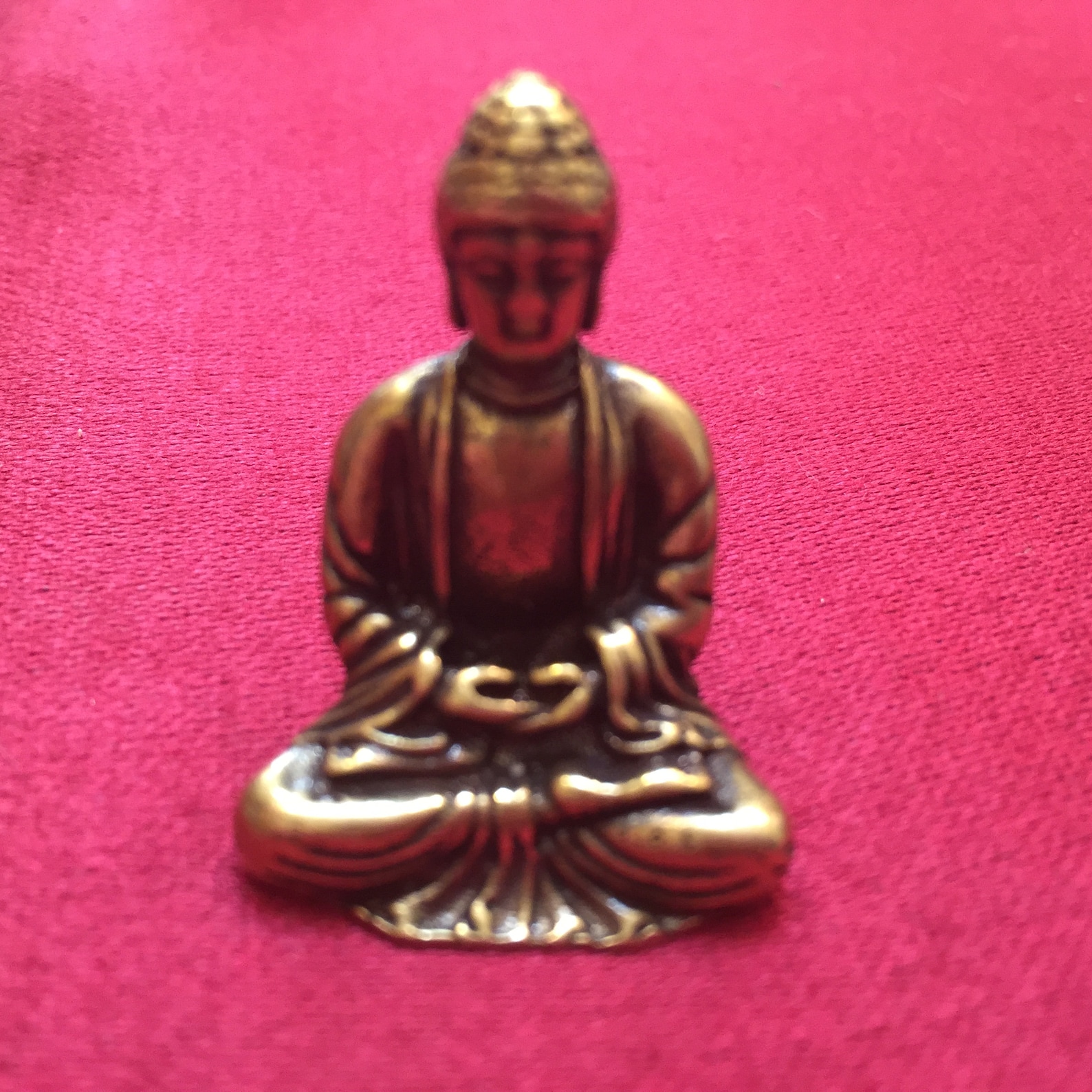Mini Brass Pocket/travel Buddha. 1 X 3/4 Thoughtful Unisex Gift in Gift ...