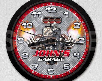 Hot Rod Garage Clock - Etsy
