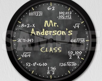 Math Equation Wall Clock - Etsy