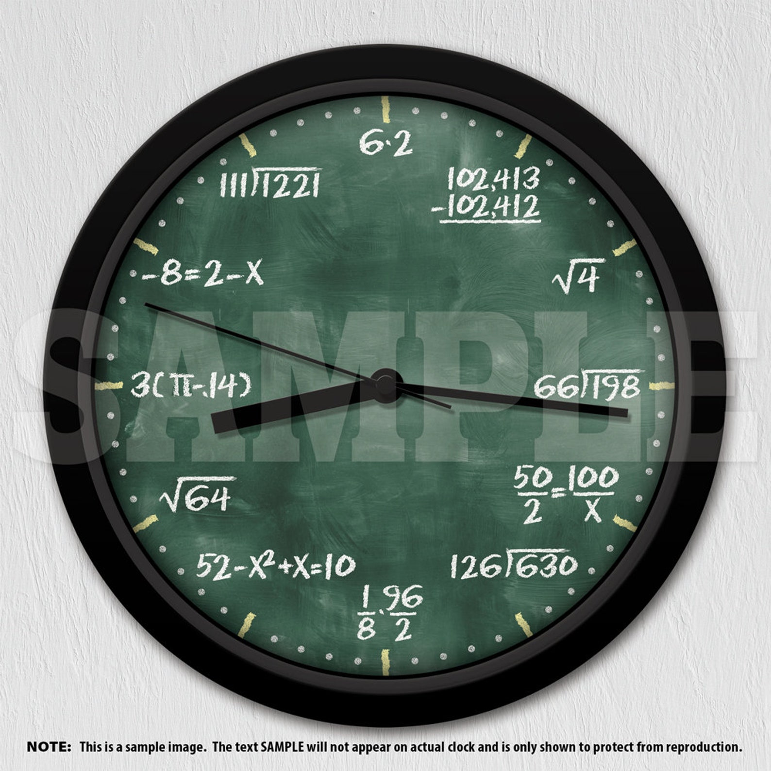 Math Equation Chalkboard Personalized Decorative Wall Clock | Etsy