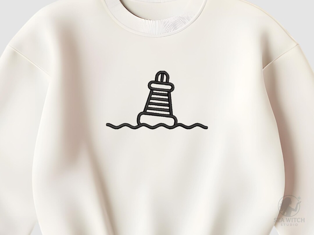 Nautical Buoy Machine Embroidery Design Pattern | Coastal Outline ...