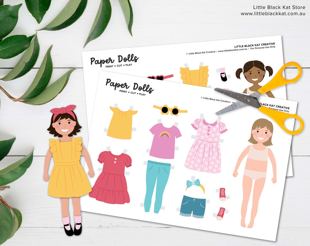 Paper Doll Kit Printable | Kids Paper Craft Activity - Etsy