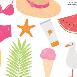 Summer Clip Art Illustrations Tropical Clipart Images Beach Themed ...