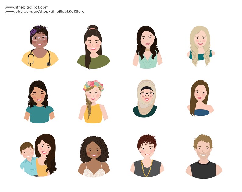 Custom Illustrated Avatars for team profiles staff photos | Etsy