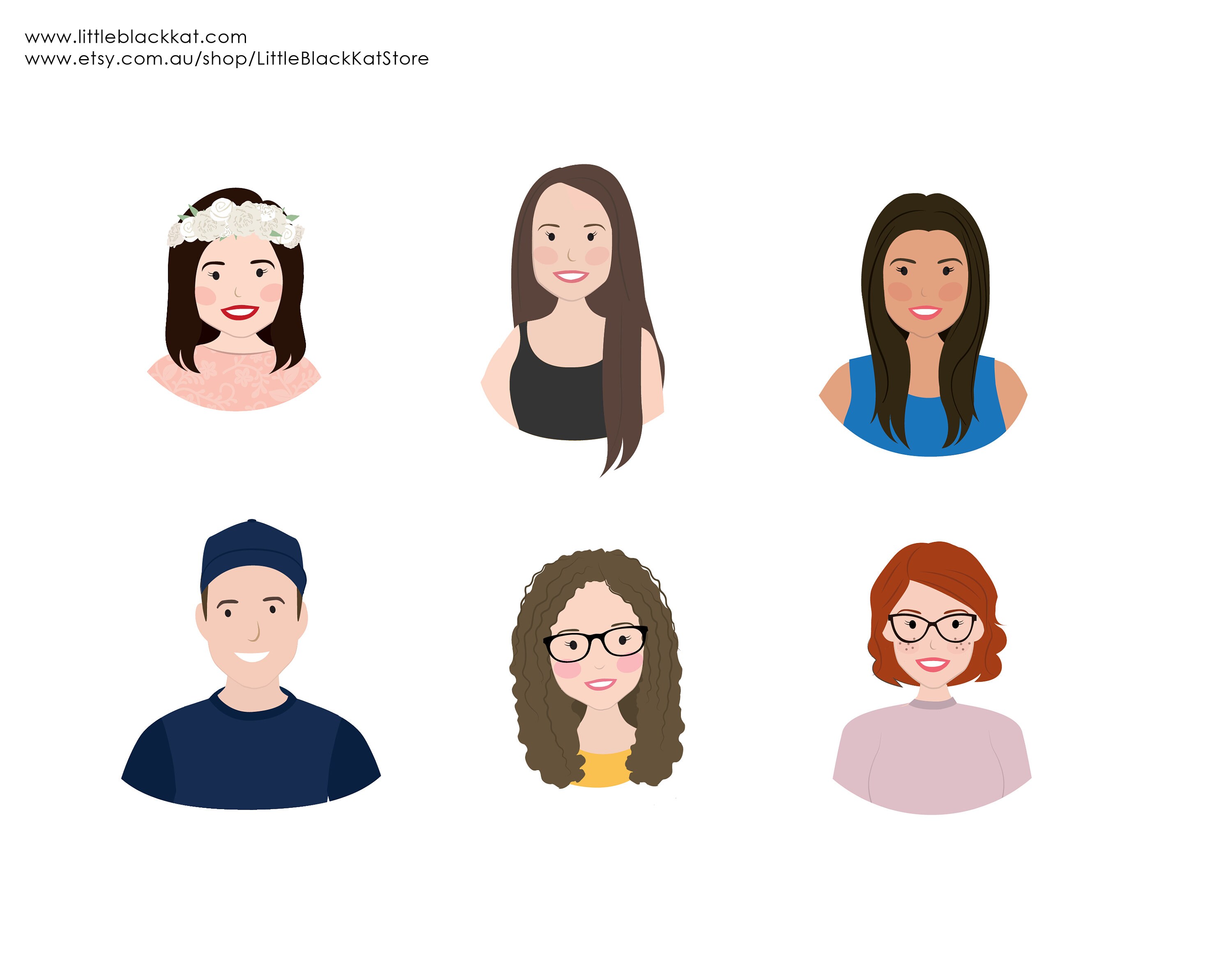 Custom Illustrated Avatars for Team Profiles Staff Photos - Etsy