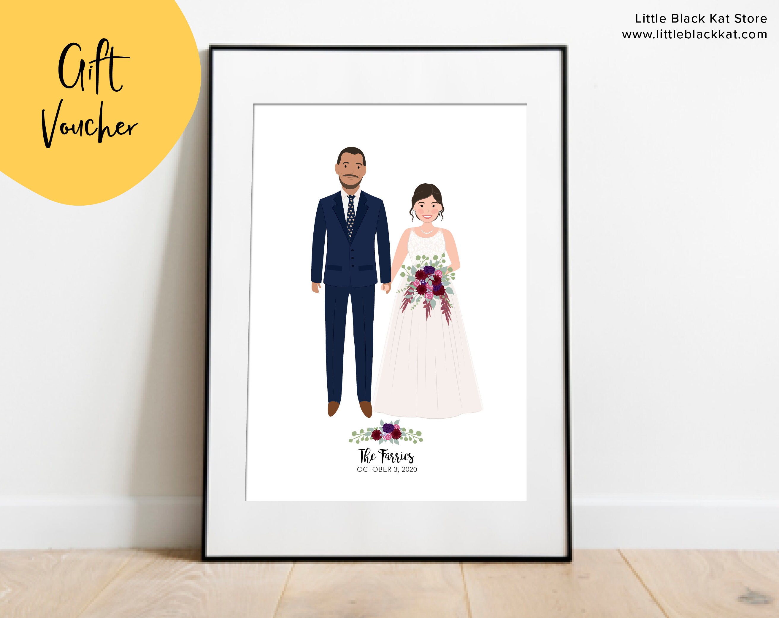 Gift Voucher for a Custom Family Portrait Illustration - Etsy
