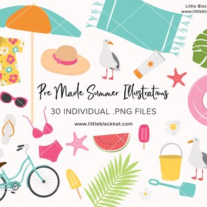 Summer Clip Art Illustrations Tropical Clipart Images Beach Themed ...