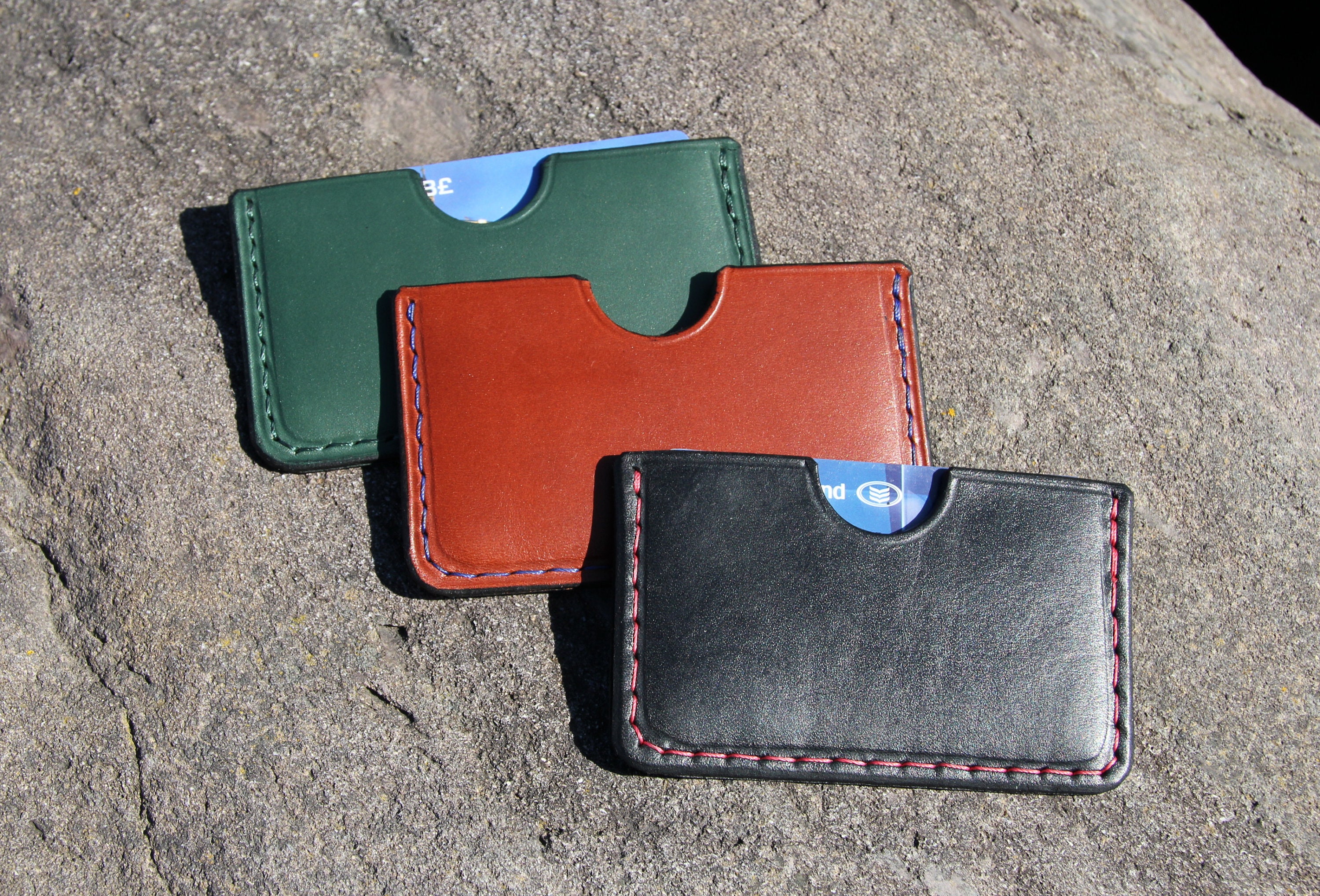 Credit Card Slip - Hand-stitched Leather - Etsy