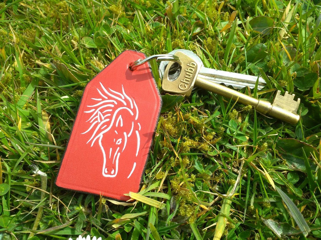 Horse Head, Leather Keychain, Hand-painted, Personalised, Custom Made ...